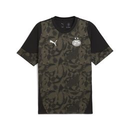 Trainingsshirt Puma "PSV Eindhoven Trainingstrikot Herren", Herren, Gr. L, schwarz loden grün, Obermaterial: 100% Polyester, bedruckt, slim fit, Rundhals, Shirts