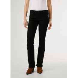 Bootcut-Jeans Pepe Jeans "BOOTCUT LW", Damen, Gr. 27, Länge 32, clean deep schwarz, Denim/Jeans, Obermaterial: 98% Baumwolle, 2% Elasthan, bootcut fit lang, Jeans