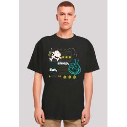 T-Shirt F4NT4STIC "Die Biene Maja Eat Sleep Rave Repeat", Herren, Gr. 4XL, schwarz, Obermaterial: 100% Baumwolle, oversize, Rundhals, ohne Bündchen, Shirts, Retro, Heroes of Childhood, TV Serie
