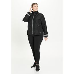 Laufjacke Q BY ENDURANCE "VENEE", Damen, Gr. 44, schwarz, 100% Polyester, bedruckt, unifarben, normal, hoch geschlossener Ausschnitt, Jacken, in großen Großen verfügbar