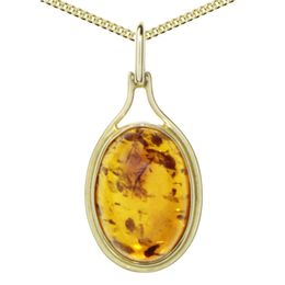 Kette mit Anhänger OSTSEE-SCHMUCK "OSTSEE-SCHMUCK Kette mit Anhänger Marga Kette mit Anhänger Marga" Gr. 42, gold, Halsketten, Damen, 42cm, Gelbgold 333, L: 42