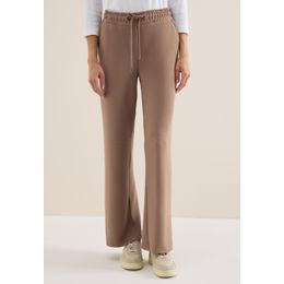 Cecil Damen Culottenatural taupe, Gr. XL, unifarben, Web, 77% Baumwolle, 20% Polyester, 3% Elasthan, Hosen, High Waist