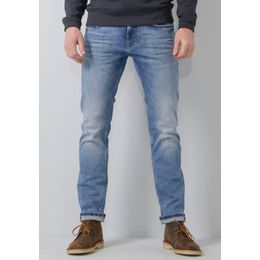 Regular-fit-Jeans PETROL INDUSTRIES "RUSSEL", Herren, Gr. 33, Länge 32, blau (light used), Denim/Jeans, Obermaterial: 86% Baumwolle, 12% Polyester, 2% Elasthan, normal, Jeans, mit Fade-out Effekten