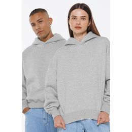 Kapuzensweatshirt Harlem Soul, Damen, Gr. L, grau, Sweatware, Material: 65% Baumwolle, 35% Polyester, unifarben, oversize normal, Rundhals, eingesetzt Rippb&uuml;ndchen, Sweatshirts, mit &uuml;berschnittenen Schultern
