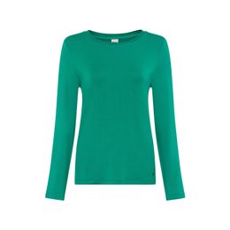 Langarmshirt Brax "Style CARINA L", Damen, Gr. 38, grün, 96% Modal, 4% Elasthan, Rundhals, Shirts