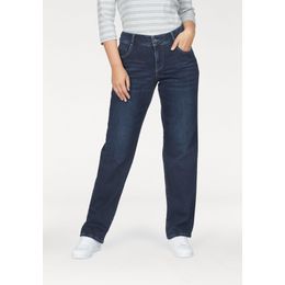Bequeme Jeans MAC "Gracia", Damen, Gr. 38, L&auml;nge 30, blau (blau stonewashed), Denim/Jeans, Obermaterial: 97% Baumwolle, 3% Elasthan, Abriebeffekte, comfort fit kn&ouml;chellang, Jeans, Passform feminine fit