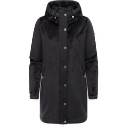 Kurzmantel Ragwear "Cousy Bonded YOUMODO", Damen, Gr. L (40), schwarz, Obermaterial 1: 91% Polyester, 9% Elasthan, Obermaterial 2: 94% Polyester, 6% Elasthan, gerade Po-bedeckend, hoch geschlossener Ausschnitt, Ärmel ohne Ärmelschlitz elastischer Bund, Mäntel, Weicher Damen Rippstrick-Mantel mit Kapuze