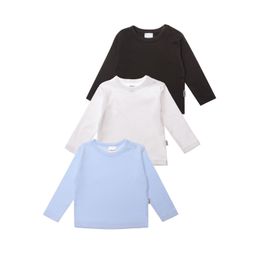 Langarmshirt Liliput, M&auml;dchen, Gr. 50/56, bunt (mehrfarbig), 100% Baumwolle, unifarben, normal, Rundhals, Shirts Langarmshirt, 3er-Pack mit Druckkn&ouml;pfen auf der Schulter