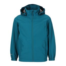 Outdoorjacke ZIGZAG "Orkan", Jungen, Gr. 128, blau (t&uuml;rkis), 100% Polyester, unifarben, normal, hoch geschlossener Ausschnitt, Jacken Outdoorjacke, mit 10.000 mm Wassers&auml;ule