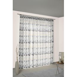 Vorhang WIRTH "Berlare" Gr. 5, grau (hellgrau), B:132cm H:255cm, Jacquard, Baumwolle, Polyester, Gardinen