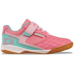 Hallenschuh Lotto, M&auml;dchen, Gr. 25, pink (fr.pink, rose), Kunstfaser, Synthetik, mehrfarbig, Schuhe Hallenschuh, - mit nicht-f&auml;rbender Sohle