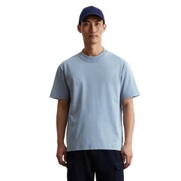 Marc O'Polo T-Shirt MARC O'POLO "aus schwerem Bio-Baumwoll-Jersey", Herren, Gr. XL, blau (meltwater), Obermaterial: 100% Baumwolle, unifarben, Basic, relaxed fit, Rundhals, Shirts