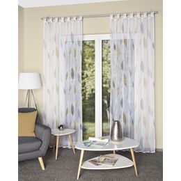 Vorhang Home Wohnideen "PAOLO" Gr. 4, gelb, B:140cm H:245cm, Voile, Polyester, Gardinen, Schlaufenschal bedruckt
