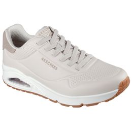 Sneaker Skechers "Harry Kane - Off Pitch Collection: Uno - Harry Kane Air", Herren, Gr. 42, grau (taupe), Lederimitat, Textil, Schuhe Sneaker, Schn&uuml;rschuh signiert vom weltbekannten Fu&szlig;ballstar Harry Kane