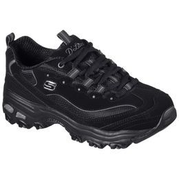 Sneaker Skechers "D&acute;Lites - Biggest Fan", Damen, Gr. 40, grau (anthrazit), Leder, Synthetik, Textil, Schuhe Sneaker, Freizeitschuh, Halbschuh, Schn&uuml;rschuh im trendigen Chunky-Style