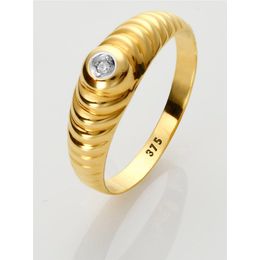 Fingerring Lady Gr. 17, gold (gelbgold 375), Fingerringe, Damen, 17, Gold Metall, Gold, Metall