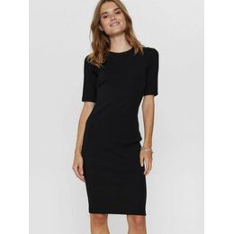 Nümph Jerseykleid NÜMPH "Nümph Dress NURILEY DRESS", Damen, Gr. L, Normalgrößen, caviar, Obermaterial: 92% Baumwolle, 8% Elasthan, Kleider