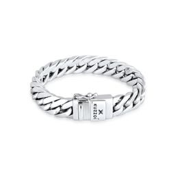 Armband Kuzzoi "Herren Panzerarmband Kastenverschluss 925er Silber" Gr. 19, silber, Armbänder, Herren, 19cm, ohne Stein, Silber 925 (Sterlingsilber)