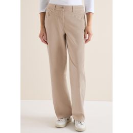 Cordhose Cecil, Damen, Gr. 36, Länge 28, silber (silbery beige), Web, 98% Baumwolle, 2% Elasthan, unifarben, loose fit normal, Hosen, High Waist