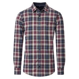 Langarmhemd Casamoda "Casamoda Freizeithemd kariert", Herren, Gr. 4XL, Normalgrößen, rot, 100% Baumwolle, kariert, comfort fit, Hemden