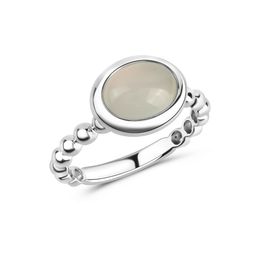 Fingerring Vivance "925 Sterling Silber rhodiniert Katzenauge hellblau" Gr. 60, wei&szlig;, Fingerringe, Damen, 060 (19,1), Silber 925 (Sterlingsilber), Fingerring