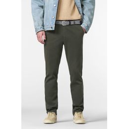 Chinos MEYER "OSLO", Herren, Gr. 28, Normalgr&ouml;&szlig;en, gr&uuml;n, 99% Baumwolle, 1% Elasthan, unifarben, regular fit kn&ouml;chelfrei, Hosen, mit Flexbund