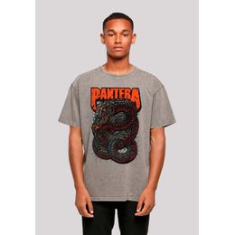 T-Shirt F4NT4STIC "Pantera Venomous Snake", Damen, Gr. 3XL, grau (asphalt), Obermaterial: 100% Baumwolle, oversize, Rundhals, ohne B&uuml;ndchen, Shirts T-Shirt, Premium Qualit&auml;t