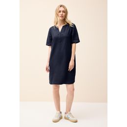 Sommerkleid Cecil, Damen, Gr. M (40), US-Gr&ouml;&szlig;en, blau (universal blau), Stoff, 100% Leinen, unifarben, normal kniefrei, V-Ausschnitt, abgesteppt, Kleider Sommerkleid, in Unifarbe
