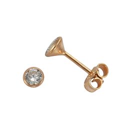 Paar Ohrstecker Firetti "Schmuck Geschenk Silber 925 Ohrschmuck Solitär" Gr. 2, rosa (roségoldfarben, kristallweiß), Ohrringe, Damen, 2, Silber 925 (Sterlingsilber), mit Zirkonia (synth.)