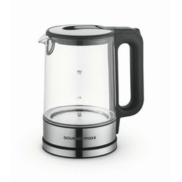 gourmetmaxx Wasserkocher gourmetmaxx, Schwarz, Edelstahl, Metall, Kunststoff, Glas, 1,7 L, 15x24x21 cm, kabellos, &Uuml;berhitzungsschutz, 360&deg;-Sockel, Beleuchtung, K&uuml;chenger&auml;te, Wasserkocher