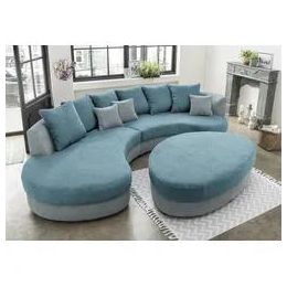 Ecksofa Inosign "Limoncello organische Formensprache, OTTOs Choice, L-Form", blau (aqua, petrol), B:287cm H:76cm T:160cm, 100% Polyester, Sofas, ergonomische Form