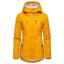 Winterjacke Ragwear "Monade", Damen, Gr. 5XL (50), gelb (curry), Obermaterial: 65% Polyester, 35% Baumwolle, Futter 100% Polyester, Wattierung 100% Polyester, figurbetont Po-bedeckend, verstellbar Rippstrickbündchen mit Druckknopf, Jacken, Damen Winterparka mit Kapuze und m. Fleece gefüttert, Topseller