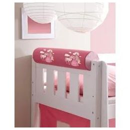 Nackenrolle Ticaa, bunt (pink, hellrosa), L:79cm Ø:16,5cm, Baumwolle, Funktionskissen