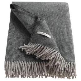 Wohndecke Esprit "Jade", grau (dunkelgrau, anthrazit, grau), B:140cm L:200cm, Baumwolle, Polyester, Wohndecken, aus recycelter Baumwolle, Kuscheldecke