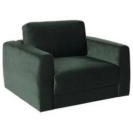 Sessel Andas "Hobro Loungesessel", grün, B:109cm H:60cm T:102cm, Luxus-Microfaser Lederoptik (100% Polyester);Struktur grob (100% Polyester);Samtoptik (100% Polyester), Sessel, Polstersessel, in 3 Bezugsqualitäten in vielen Farben, Design by Morten Georgsen