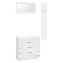 borchardt Möbel Garderoben-Set BORCHARDT MÖBEL "Vaasa 3", weiß (weiß matt, weiß hochglanz), Kastenmöbel-Sets, mit Push to Open-Funktion