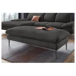 Hocker W.Schillig "enjoy&MORE", grau (anthrazit r66), B:151cm H:45cm T:71cm, Chenille-Flachgewebe R66 (85% Polyester, 15% Nylon);Longlife Xtra-Leder Z59: Glattleder mit modischer Prägung. Hautstärke 0, 9 - 1, 1 mm;Stoff S37 (100% Polyester), Hocker, Füße schwarz pulverbeschichtet, Breite 151 cm