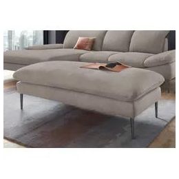 Hocker W.Schillig "enjoy&MORE", grau (stone r66), B:151cm H:45cm T:71cm, Chenille-Flachgewebe R66 (85% Polyester, 15% Nylon);Longlife Xtra-Leder Z59: Glattleder mit modischer Prägung. Hautstärke 0, 9 - 1, 1 mm;Stoff S37 (100% Polyester), Hocker, Füße schwarz pulverbeschichtet, Breite 151 cm