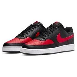 Sneaker Nike SPORTSWEAR "COURT VISION LOW", Gr. 47,5, bunt (schwarz, university, rot, weiß), Leder, Synthetik, Schuhe, Design auf den Spuren des Air Force 1
