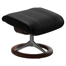 Fu&szlig;hocker stressless "Admiral", schwarz (schwarz batick), B:55cm H:41cm T:39cm, Leder BATICK: BATICK ist ein leicht korrigiertes, durchgef&auml;rbtes und genarbtes M&ouml;belleder, bei dem die meisten Unebenheiten und Spuren in der Regel entfernt wurden., Hocker, Fu&szlig;hocker, mit Signature Base, Gestell Braun