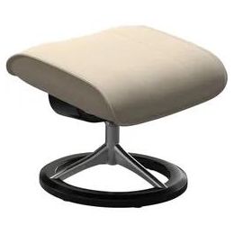 Fu&szlig;hocker stressless "Admiral", beige (cream batick), B:55cm H:41cm T:39cm, Leder BATICK: BATICK ist ein leicht korrigiertes, durchgef&auml;rbtes und genarbtes M&ouml;belleder, bei dem die meisten Unebenheiten und Spuren in der Regel entfernt wurden., Hocker, Fu&szlig;hocker, mit Signature Base, Gestell Schwarz
