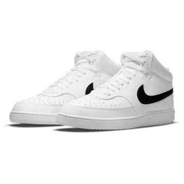 Sneaker Nike SPORTSWEAR "COURT VISION MID NEXT NATURE", Gr. 45,5, schwarz-weiß (weiß, schwarz), Synthetik, Schuhe, inspiriert vom Design des Nike Air Jordan