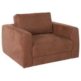 Sessel Andas "Hobro Loungesessel", braun (cognac), B:109cm H:60cm T:102cm, Luxus-Microfaser Lederoptik (100% Polyester);Struktur grob (100% Polyester);Samtoptik (100% Polyester), Sessel, Polstersessel, in 3 Bezugsqualitäten in vielen Farben, Design by Morten Georgsen