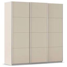 Schwebet&uuml;renschrank OTTO HOME "Kleiderschrank Schrank Garderobe AGORDO mit Dekor- oder Hochglanzfront", beige (beige (champagner), griffleisten alufarbig), B:203cm H:210cm T:62cm, Holzwerkstoff, Schr&auml;nke, Schwebet&uuml;renschrank, in 4 Breiten und 2 H&ouml;hen MADE IN GERMANY