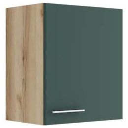 H&auml;ngeschrank Optifit "Bella", gr&uuml;n (steingr&uuml;n, wildeiche), B:50cm H:57,6cm T:34,6cm, Holzwerkstoff, Schr&auml;nke, H&auml;ngeschrank, Breite 50 cm, 1 T&uuml;r, 1 Einlegeboden