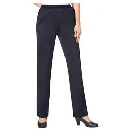 Jerseyhose Classic Basics, Damen, Gr. 42, Normalgrößen, blau (marine), 100% Polyester, gemustert, unifarben, lang, Hosen
