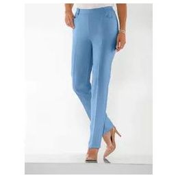 B&uuml;gelfaltenhose Classic Basics, Damen, Gr. 48, Normalgr&ouml;&szlig;en, blau (mittelblau), 100% Polyester, unifarben, lang, Hosen