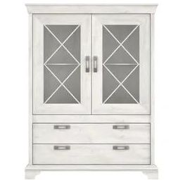 Highboard FORTE "Kashmir", weiß (pinia weiß), B:123cm H:162,3cm T:48,2cm, Sideboards, Breite 123 cm