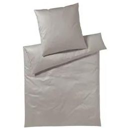 Bettwäsche Elegante "Solid Jersey", beige (greige), B/L: 135cm x 200cm, 1 Stk., 1 Stk., Mako-Satin, B/L: 80cm x 80cm, 2 Stk., Mako-Satin, Obermaterial: 100% Baumwolle, Bettwäsche, angenehmes Hautgefühl