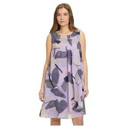 BETTY & CO Chiffonkleid BETTY & CO "Damen Sommerkleid Chiffonkleid im Layer Look", Damen, Gr. 38, Normalgrößen, lila (lila, nature), Obermaterial: 100% Polyester. Futter: 100% Polyester., ausgestellt kurz, Rundhals, Kleider, Druck
